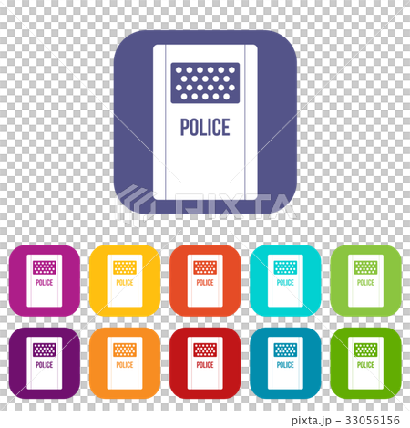 Riot shield icons set flat - Stock Illustration [33056156] - PIXTA