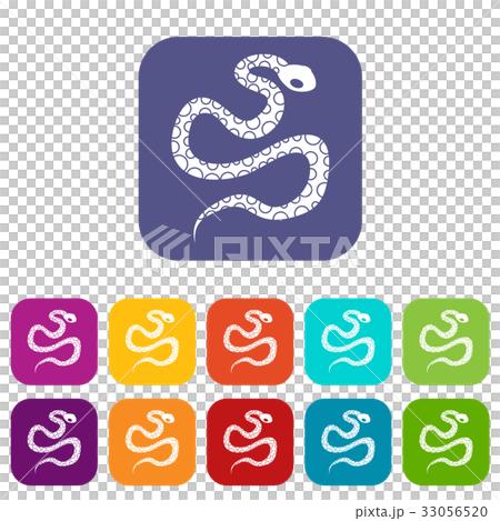 Python snake icons set flat - Stock Illustration [33056520] - PIXTA