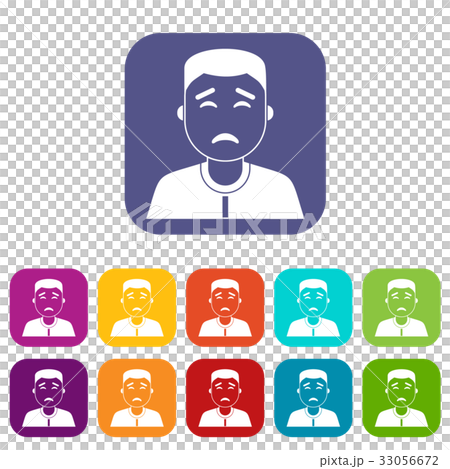 Asian man icons set flat - Stock Illustration [33056672] - PIXTA