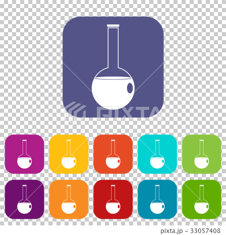 Chemical beaker icons set flat - Stock Illustration [33057408] - PIXTA