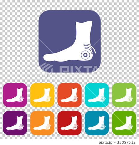 Foot heel icons set flat - Stock Illustration [33057512] - PIXTA