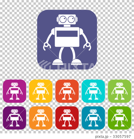 Android robot icons set flat - Stock Illustration [33057597] - PIXTA