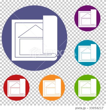 Building plan icons set - Stock Illustration [33058217] - PIXTA