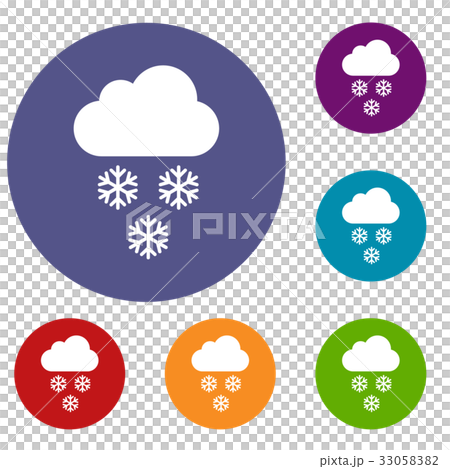 Cloud and snowflakes icons set - Stock Illustration [33058382] - PIXTA
