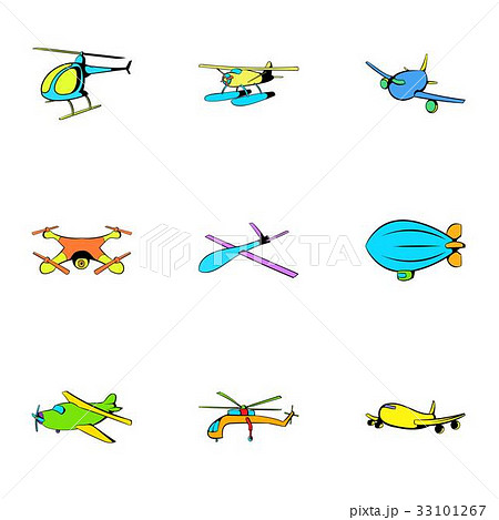 Jet icons set, cartoon styleのイラスト素材 [33101267] - PIXTA