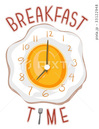 Breakfast Time Clock Letteringのイラスト素材 [33122948] - PIXTA