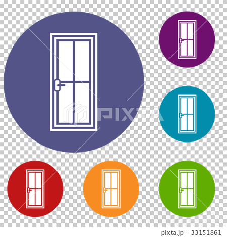 Glass door icons set - Stock Illustration [33151861] - PIXTA