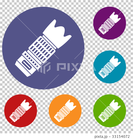 Interchangeable lens for camera icons set - Stock Illustration ...