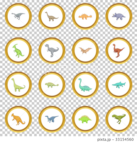 Different dinosaurs icons circle - Stock Illustration [33154560] - PIXTA