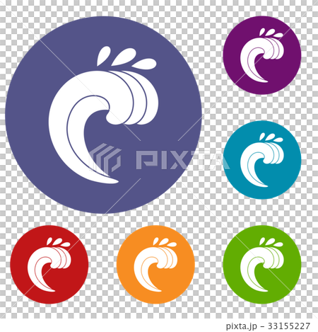 Large curling wave icons set - Stock Illustration [33155227] - PIXTA