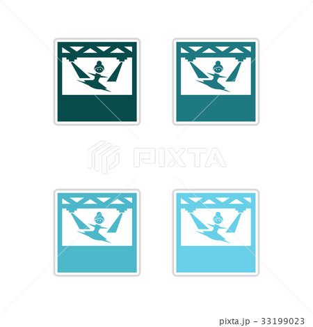 Set of paper stickers on white backgroundのイラスト素材 [33199023] - PIXTA