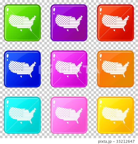 American map icons 9 set - Stock Illustration [33212647] - PIXTA
