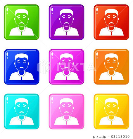 Asian man icons 9 setのイラスト素材 [33213010] - PIXTA