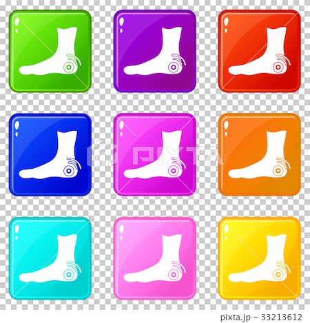 Foot heel icons 9 set - Stock Illustration [33213612] - PIXTA