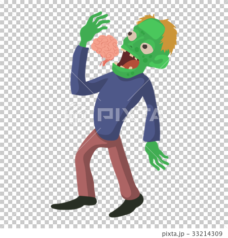 Zombie is eating brains icon, cartoon style-插圖素材 [33214309] - PIXTA圖庫