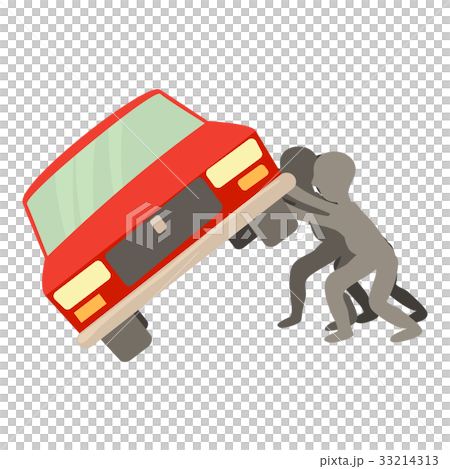 People overturned car icon, cartoon style - Stock Illustration ...