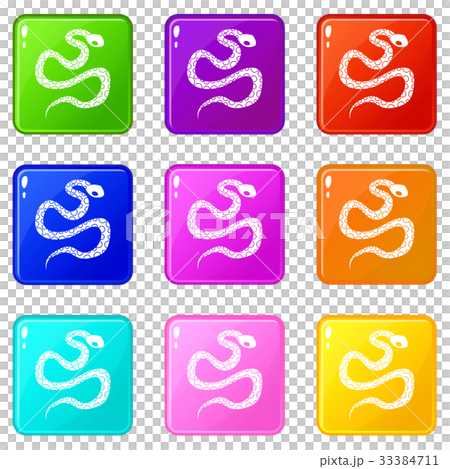 Python snake icons 9 set-插圖素材 [33384711] - PIXTA圖庫