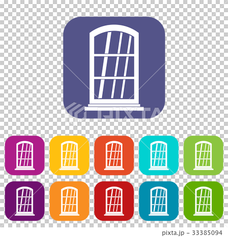 White narrow window icons set flat - Stock Illustration [33385094] - PIXTA