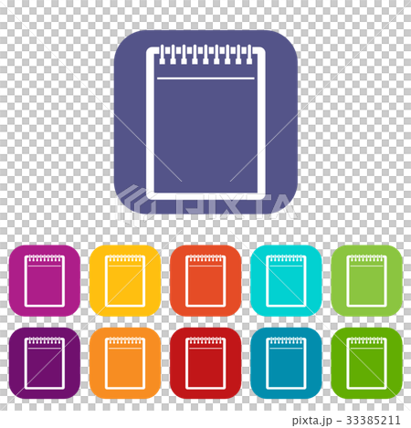 Blank spiral notepad icons set flat - Stock Illustration [33385211] - PIXTA