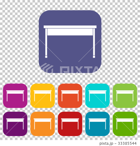Desk icons set flat - Stock Illustration [33385544] - PIXTA