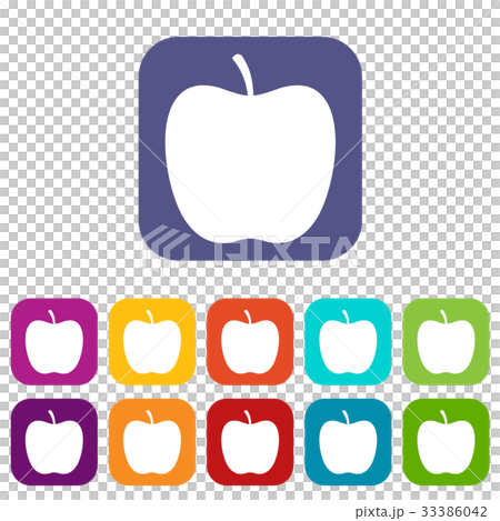 Glossy apple icons set flat - Stock Illustration [33386042] - PIXTA