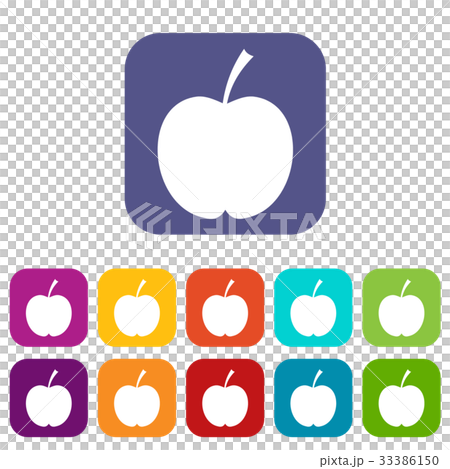 Checkered apple icons set flat - Stock Illustration [33386150] - PIXTA