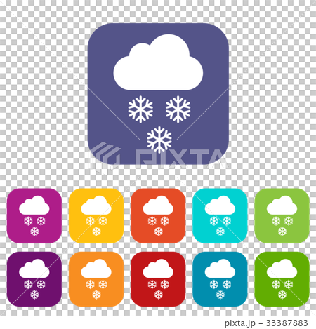 Cloud and snowflakes icons set - Stock Illustration [33387883] - PIXTA
