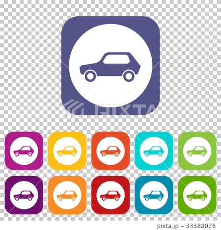 Only motor vehicles allowed road sign icons set - Stock Illustration ...