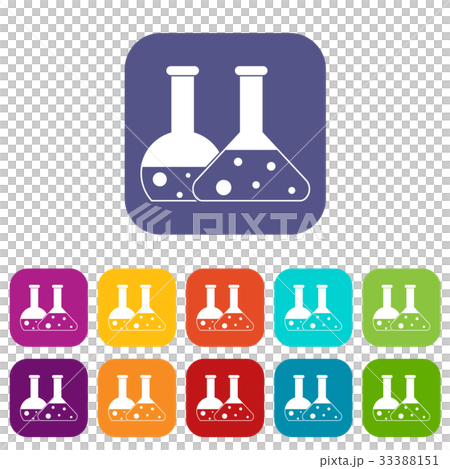 Transparent flasks icons set - Stock Illustration [33388151] - PIXTA