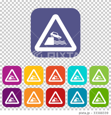 Riverbank traffic sign icons set - Stock Illustration [33388339] - PIXTA