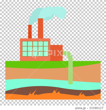 Processing plant icon, cartoon style - Stock Illustration [33390127 ...