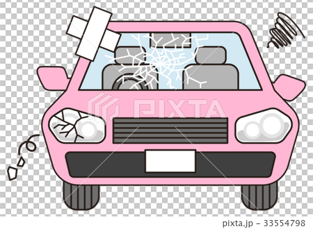 Broken car (pink) - Stock Illustration [33554798] - PIXTA