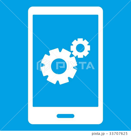 Working phone icon whiteのイラスト素材 [33707625] - PIXTA