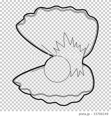 Pearl shell icon outline - Stock Illustration [33708149] - PIXTA