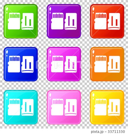 Both sides of SD memory card set 9 - Stock Illustration [33711330] - PIXTA