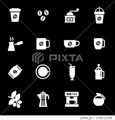Vector white coffee icons setのイラスト素材 [33812509] - PIXTA