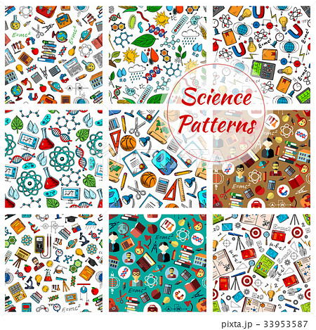 Science seamless patterns for education designのイラスト素材 [33953587] - PIXTA