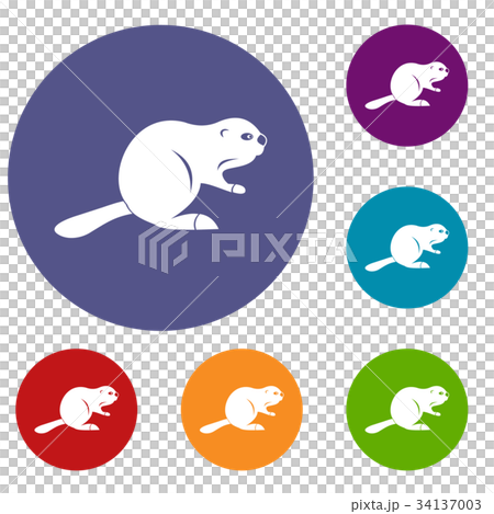 Canadian beaver icons set - Stock Illustration [34137003] - PIXTA