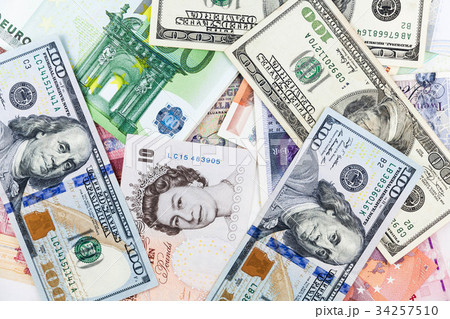 Multi currency note indicating world economyの写真素材 [34257510] - PIXTA