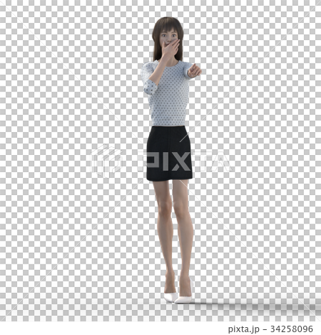 A woman with beautiful legs to pose perming3DCG... - Stock Illustration ...