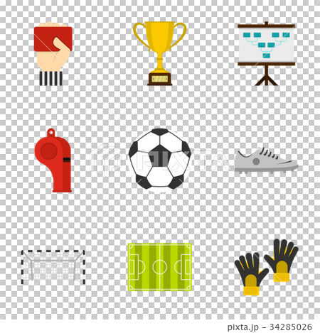 Football championship icons set, flat style - Stock Illustration ...