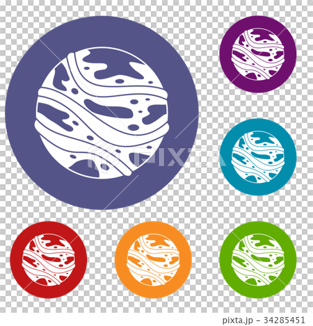 Round planet icons set - Stock Illustration [34285451] - PIXTA