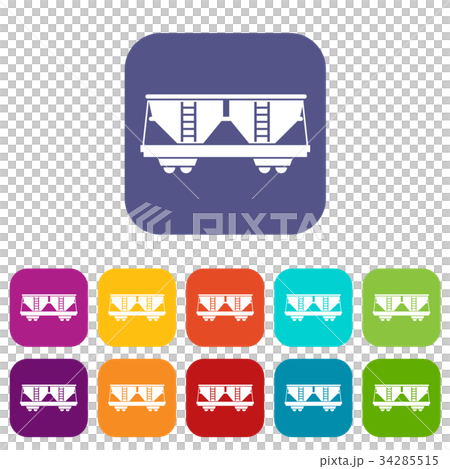 Freight railroad car icons set - Stock Illustration [34285515] - PIXTA