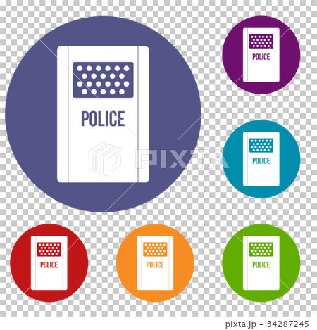 Riot shield icons set - Stock Illustration [34287245] - PIXTA