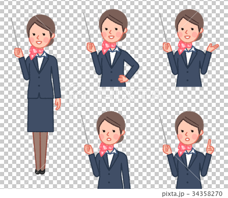 Suits & Scarves Women Angled Stick Set - Stock Illustration [34358270 ...
