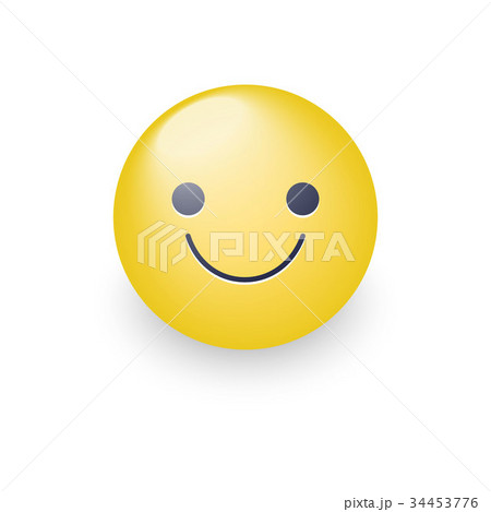 Slightly cartoon smiling yellow vector faceのイラスト素材 [34453776] - PIXTA