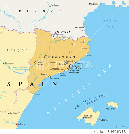 Physical Map Of Catalonia