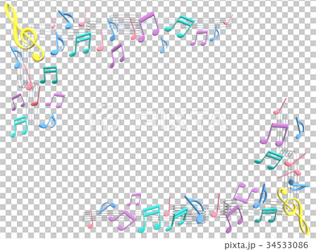 Decorating music notes and staff - Stock Illustration [34533086] - PIXTA