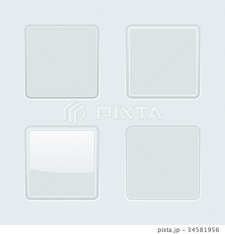 Gray square buttons setのイラスト素材 [34581956] - PIXTA