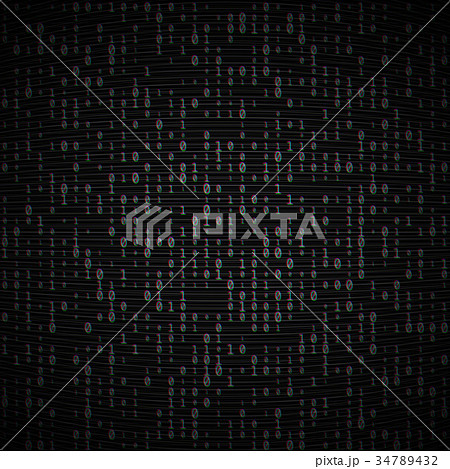 Vector binary code dark background. Big dataのイラスト素材 [34789432] - PIXTA